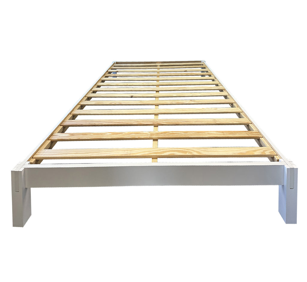 Wooden Bed Frame - Natural Wood Slatted Platform Bed Frame